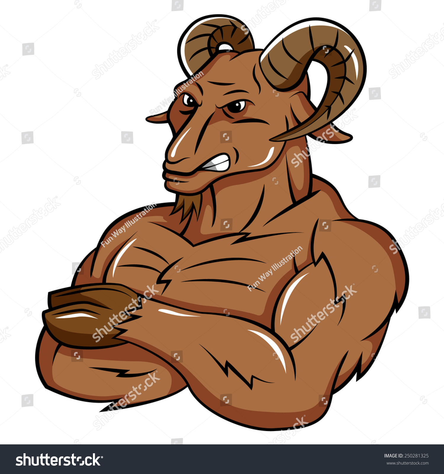 Ram Sheep Strong Mascot Stock Vector (Royalty Free) 250281325 ...