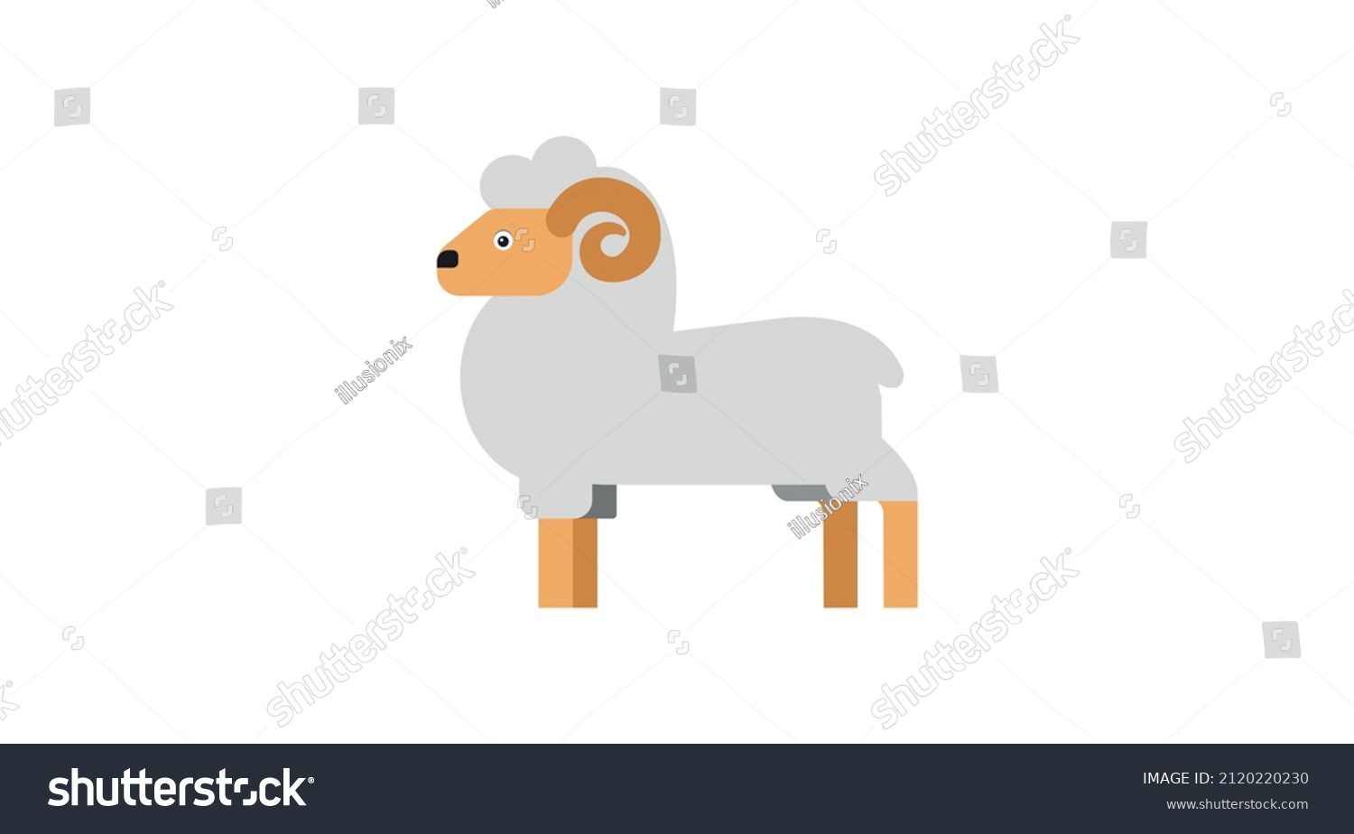 Ram Vector Emoji Flat Icon Stock Vector (Royalty Free) 2120220230