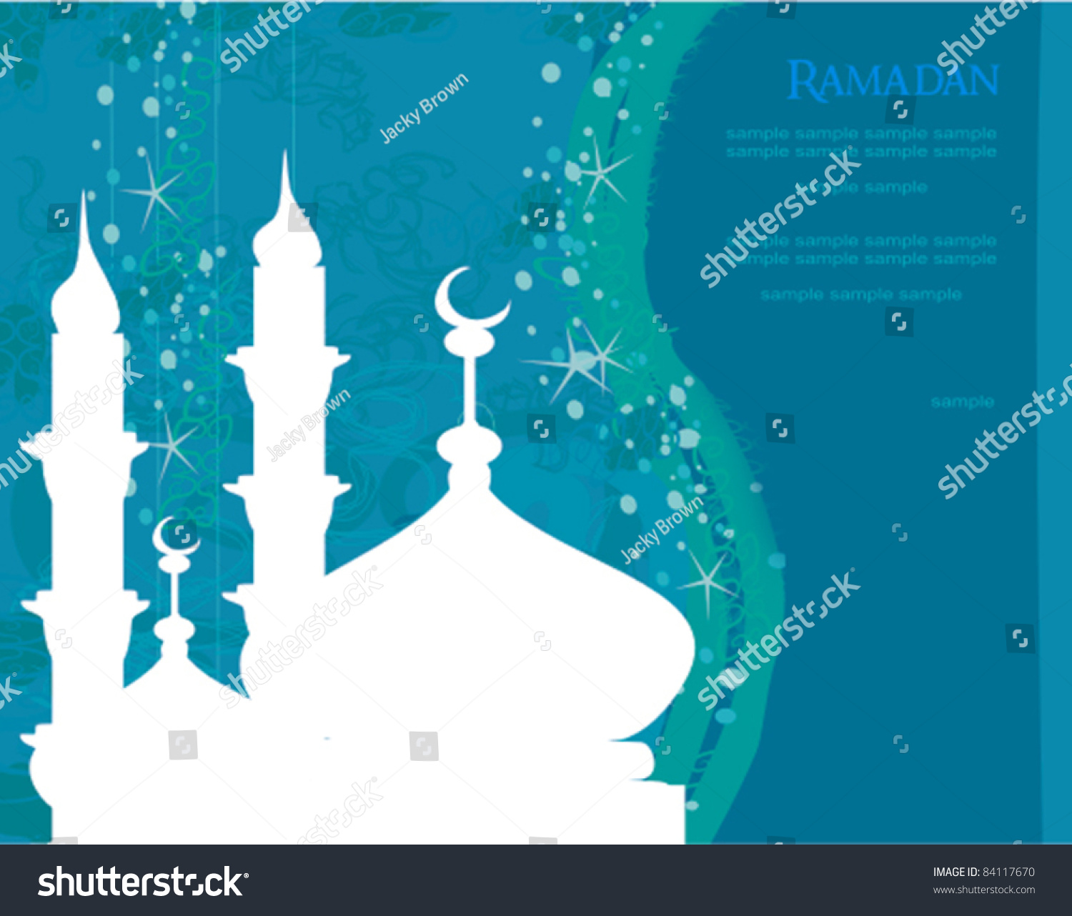 Ramadan Background Mosque Silhouette Vector Card: vector de stock ...