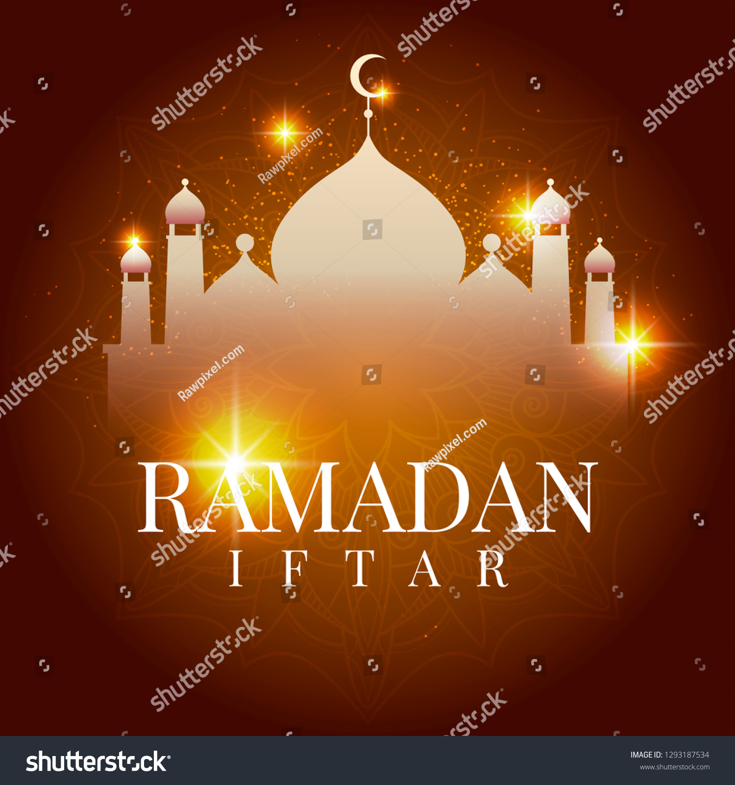 Ramadan Iftar Card Design Vector Stock Vector (Royalty Free) 1293187534