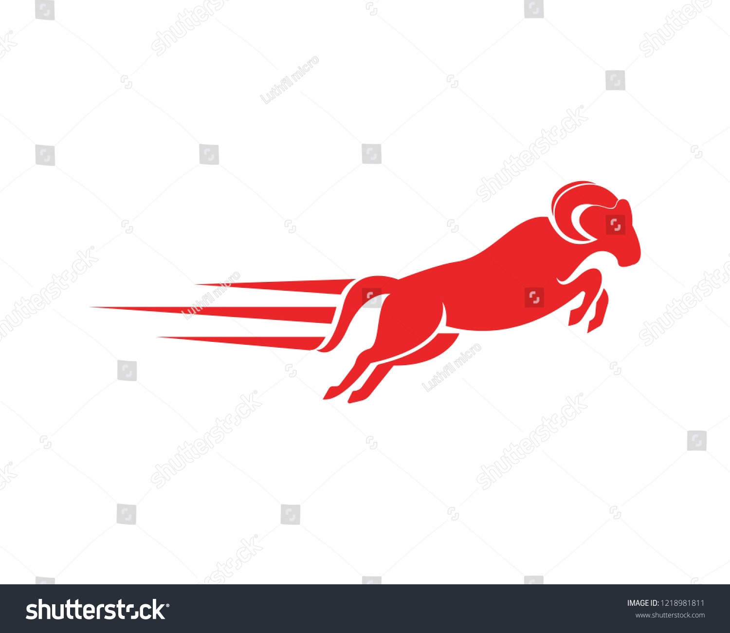 Vektor Stok Rams Head Logo Design Icon (Tanpa Royalti) 1218981811 ...