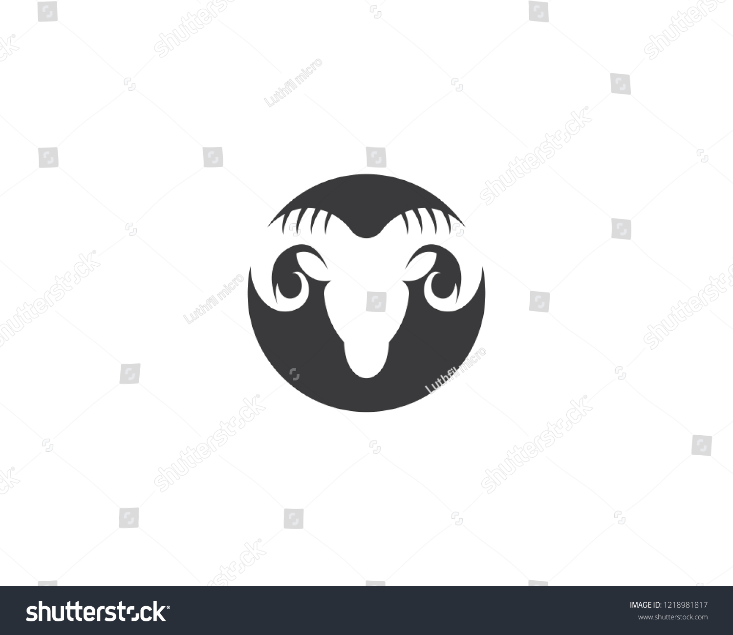 Rams Head Logo Design Icon Stock Vector (Royalty Free) 1218981817 ...