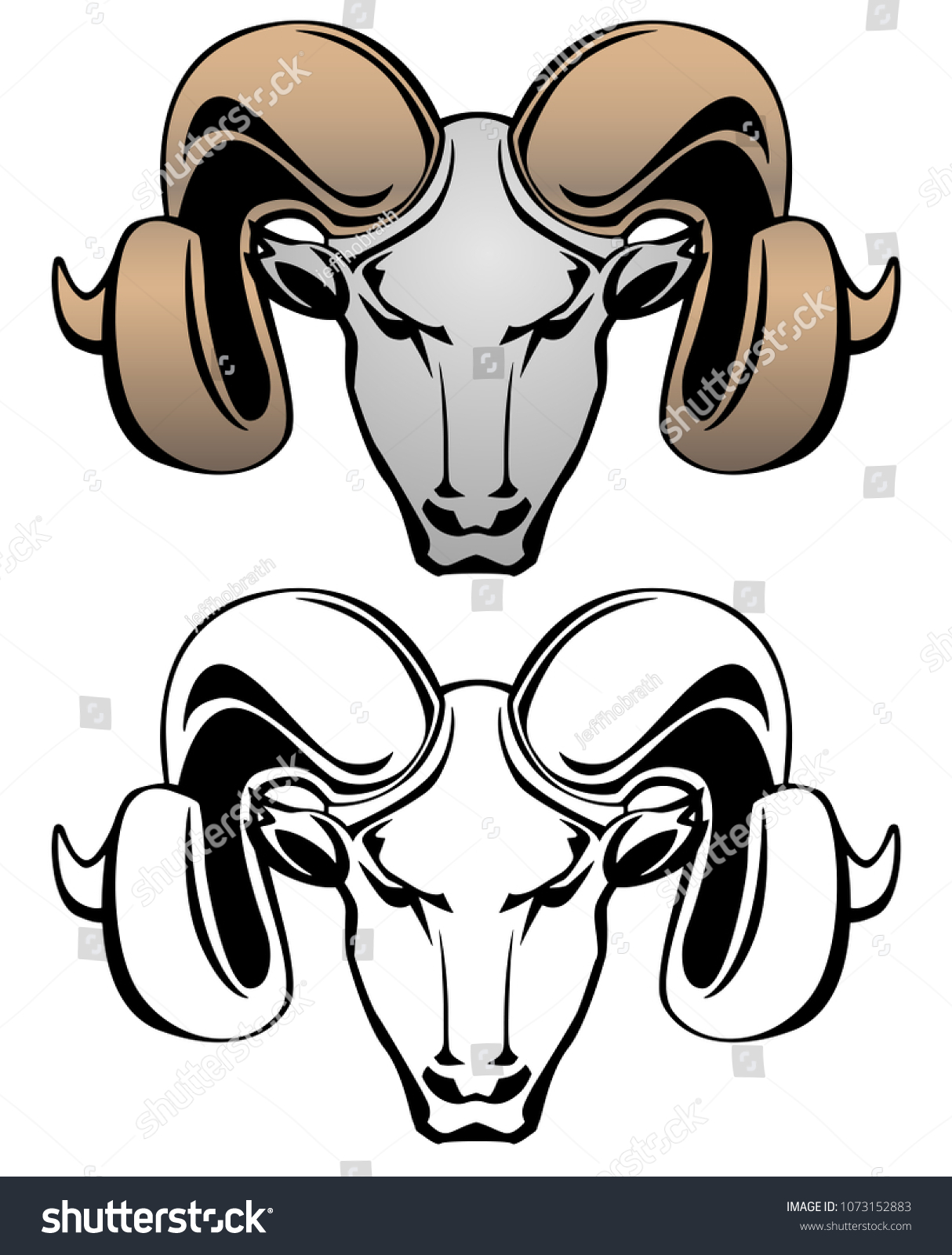 Rams Head Vector Graphic Illustration Stock Vector (Royalty Free ...