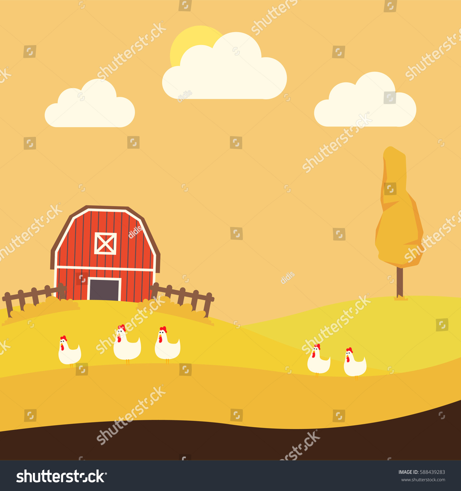 Ranch Illustration Stock Vector (Royalty Free) 588439283