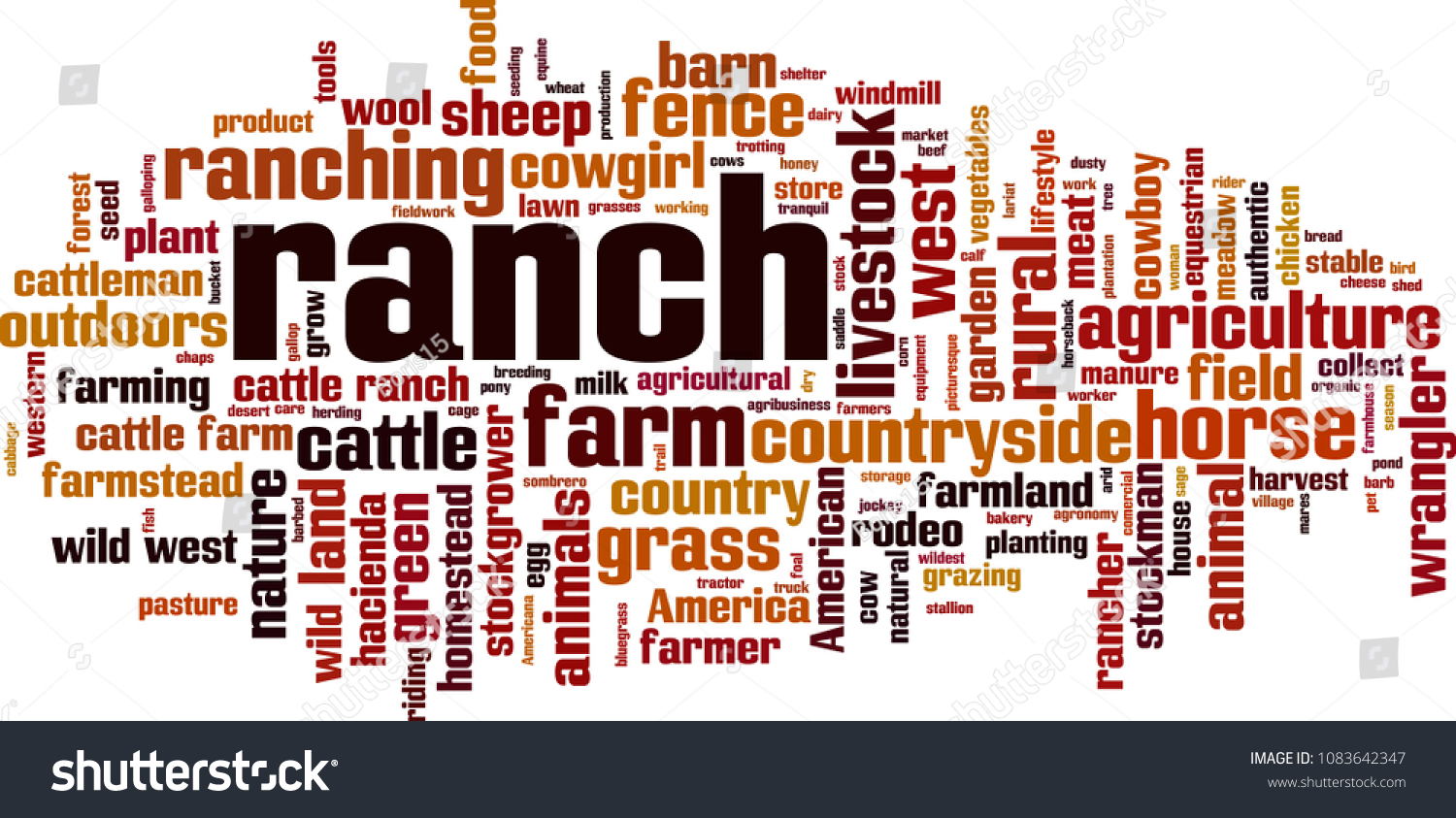 Ranch Word Cloud Concept Vector Illustration: vector de stock (libre de ...