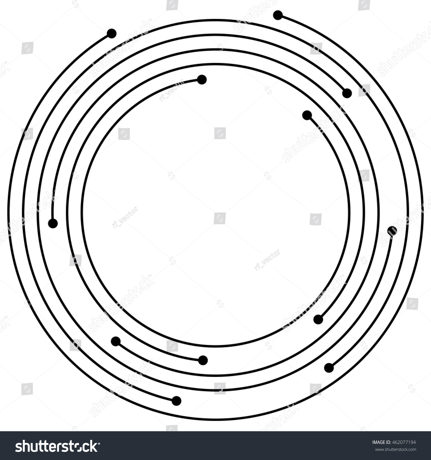 Random Concentric Circles Dots Circular Spiral Stock Vector (Royalty Free) 462077194
