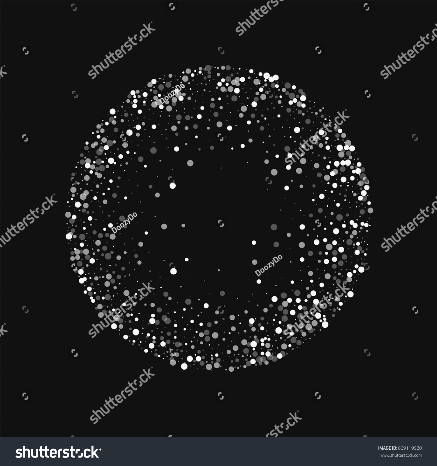 Random Falling White Dots Round Frame Stock Vector (Royalty Free ...