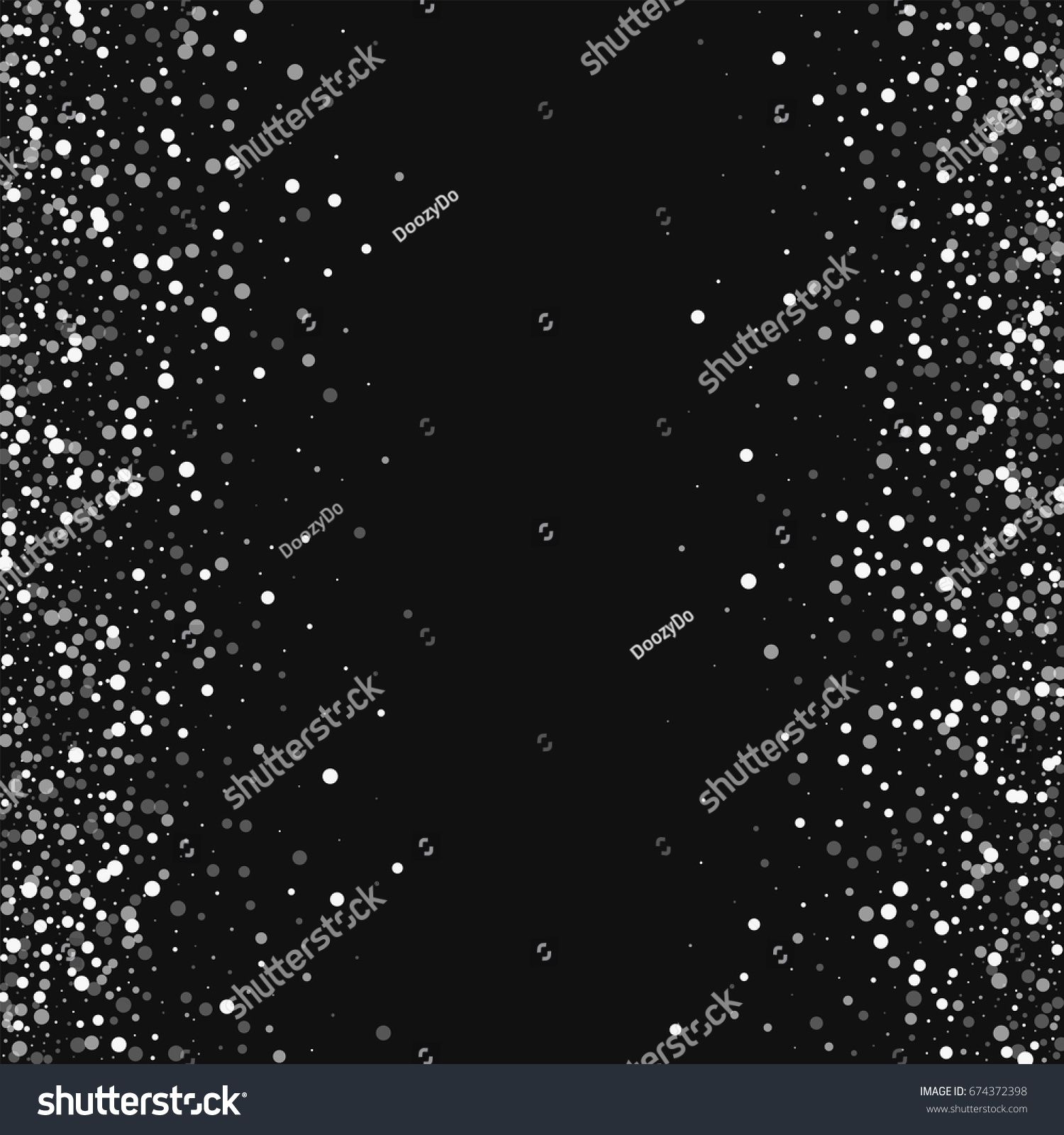 Random Falling White Dots Scattered Frame Stock Vector (Royalty Free ...