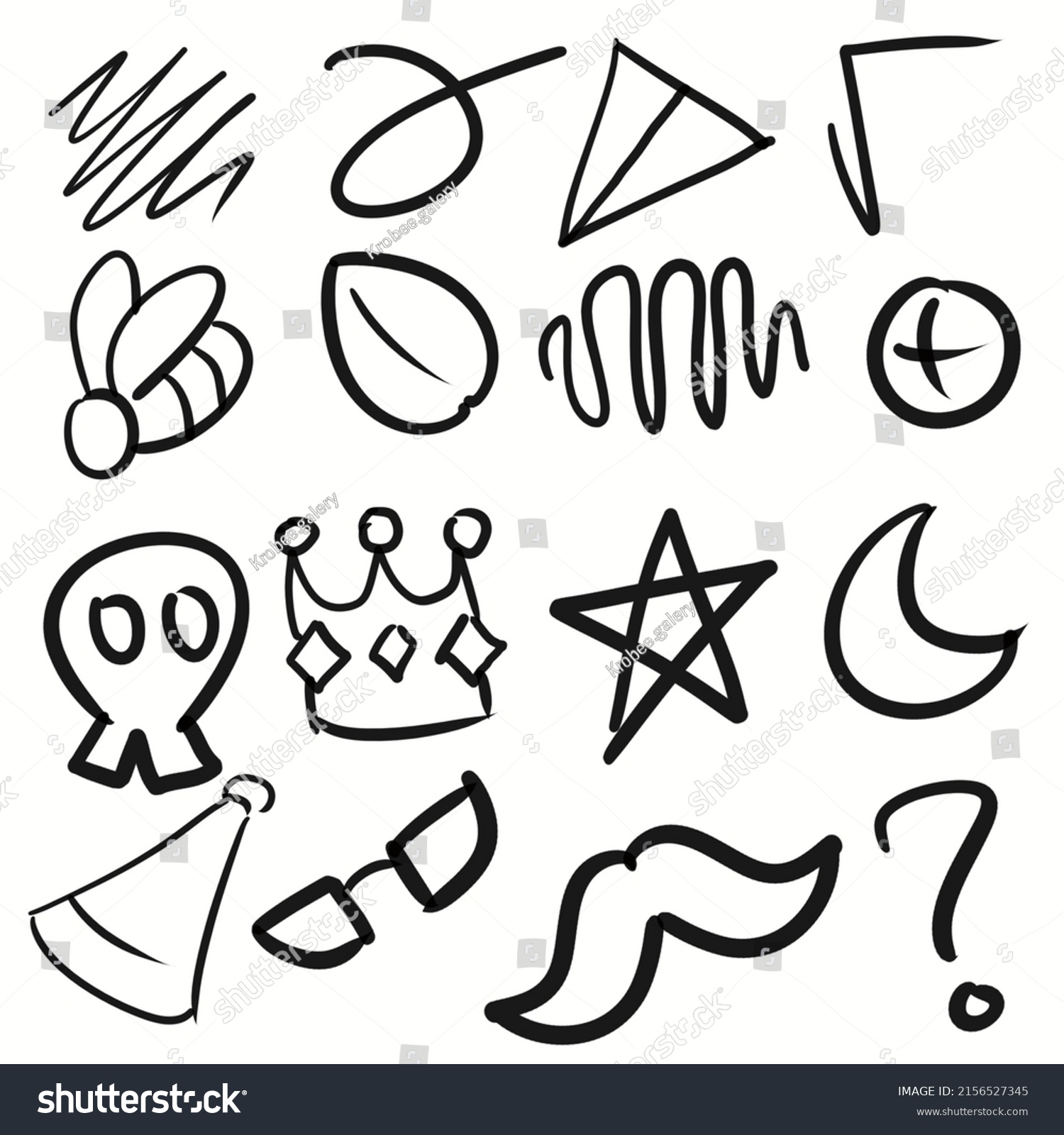 Random Hand Drawing Elements Any Purpose Stock Vector (Royalty Free ...