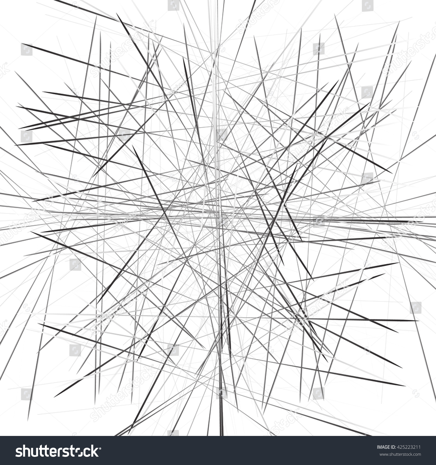 Random Scattered Lines Abstract Uncolored Pattern Stock Vector (Royalty ...