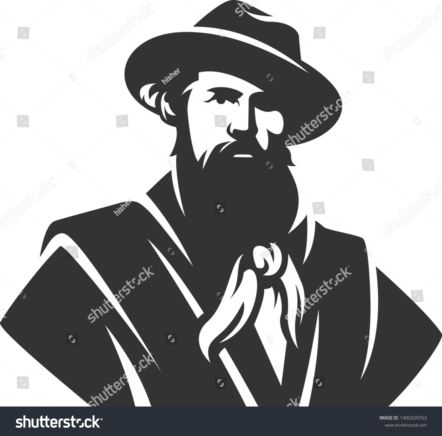 Ranger Drawing Vector Logo Illustration Stock Vector (Royalty Free ...
