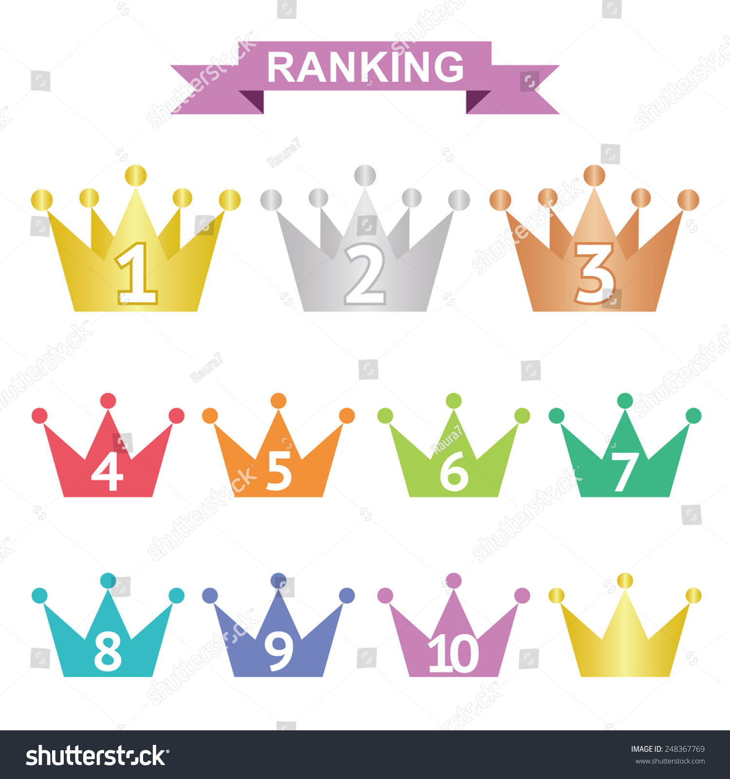 Rank Crown Icon Stock Vector (Royalty Free) 248367769