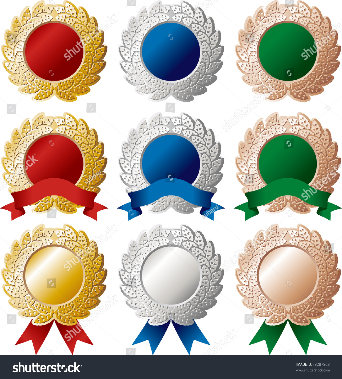 Ranking Medal Set Stock Vector (Royalty Free) 78287803 | Shutterstock