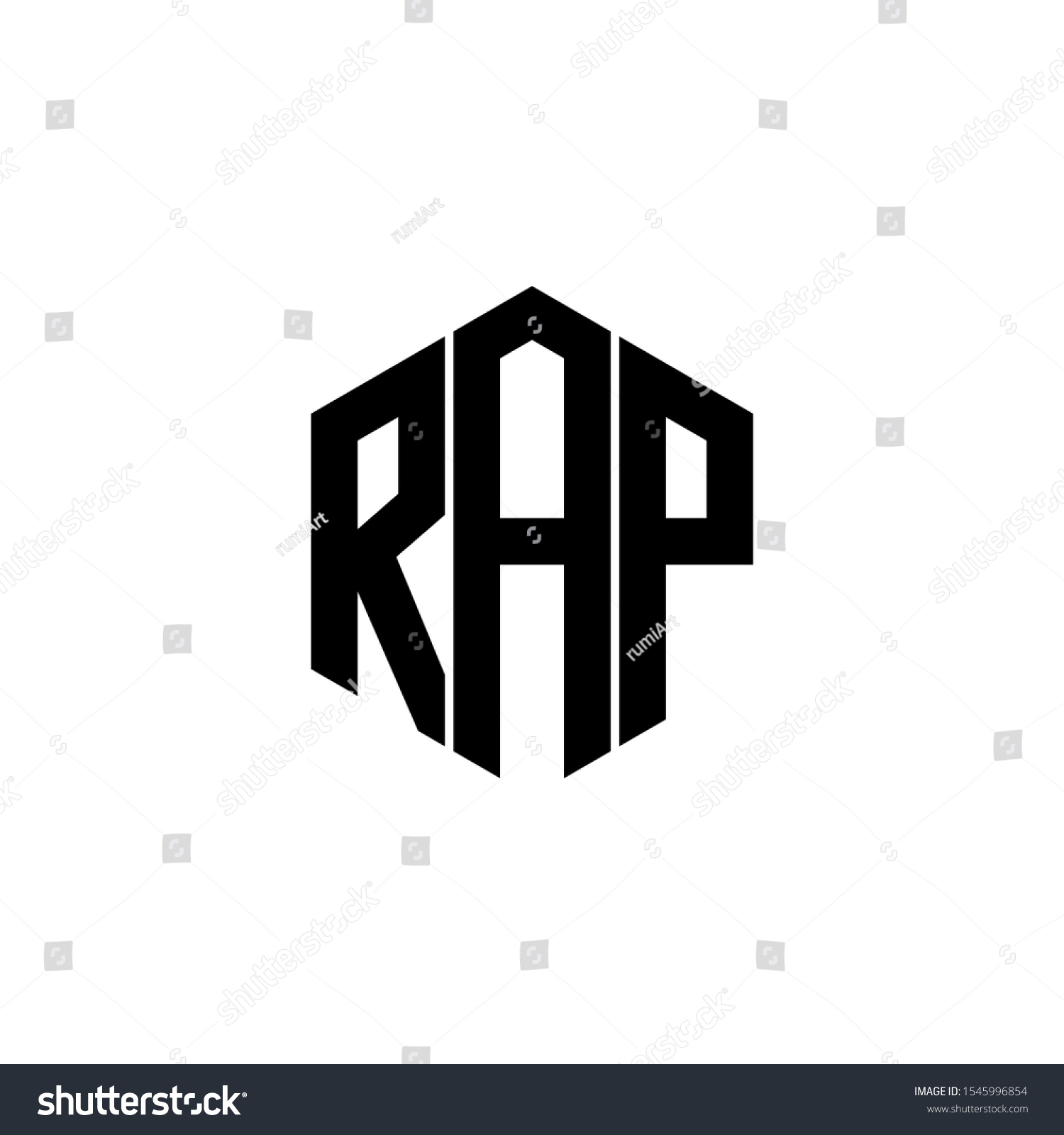 Rap Letter Logo Design Polygon Monogram: vector de stock (libre de ...