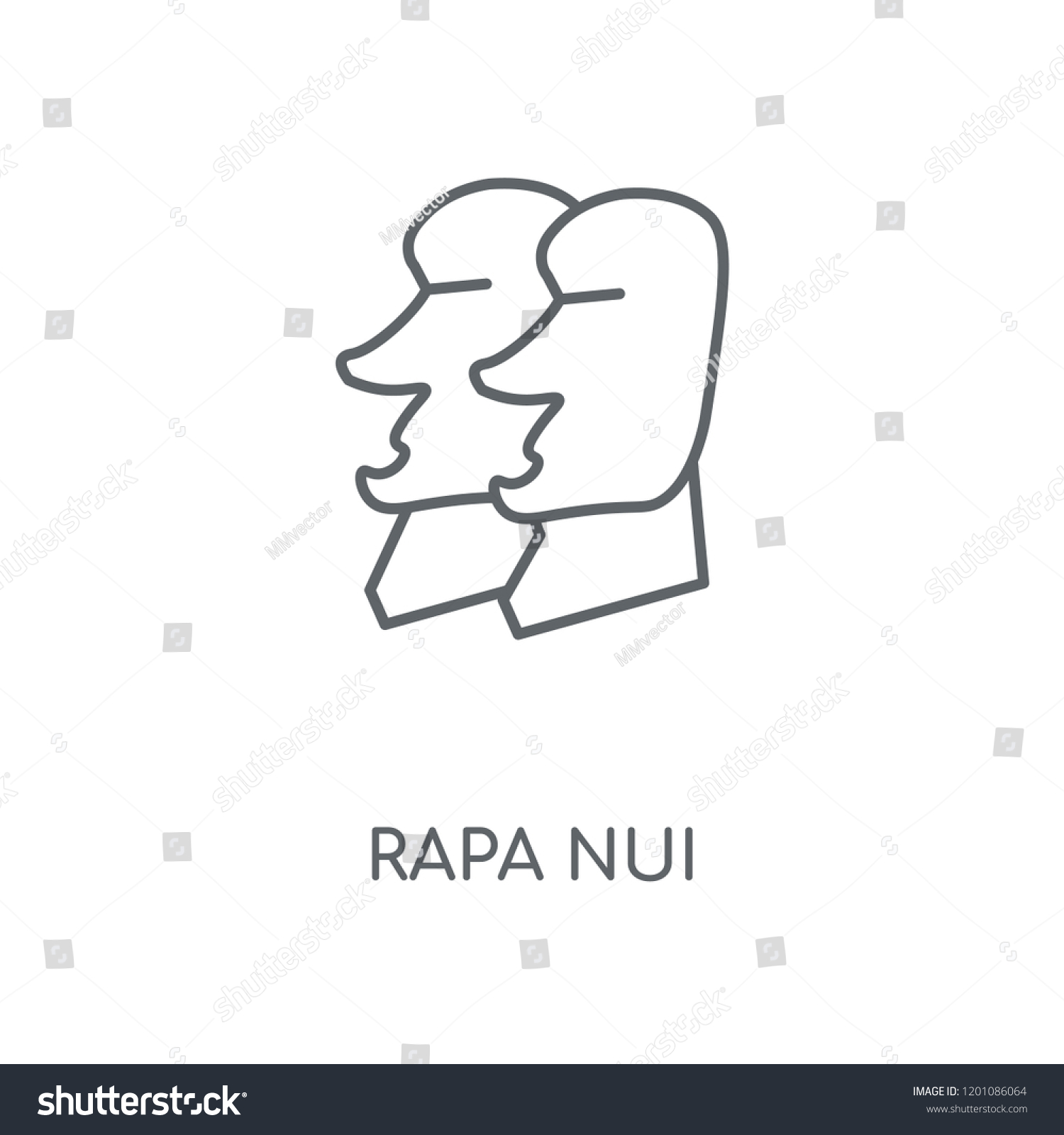Rapa Nui Linear Icon Rapa Nui Stock Vector (Royalty Free) 1201086064 ...