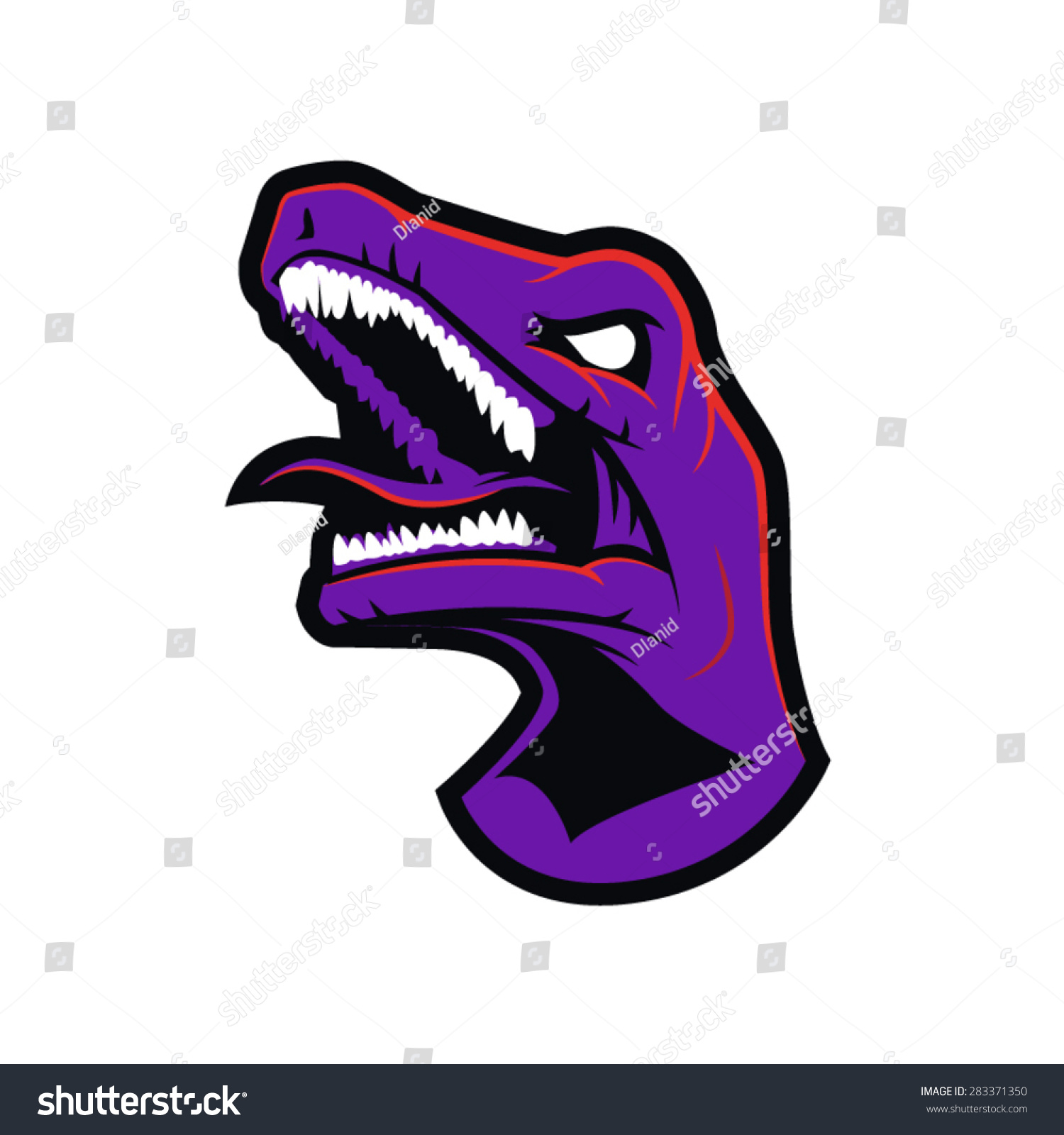 Raptor Head Mascot Logo: vector de stock (libre de regalías) 283371350