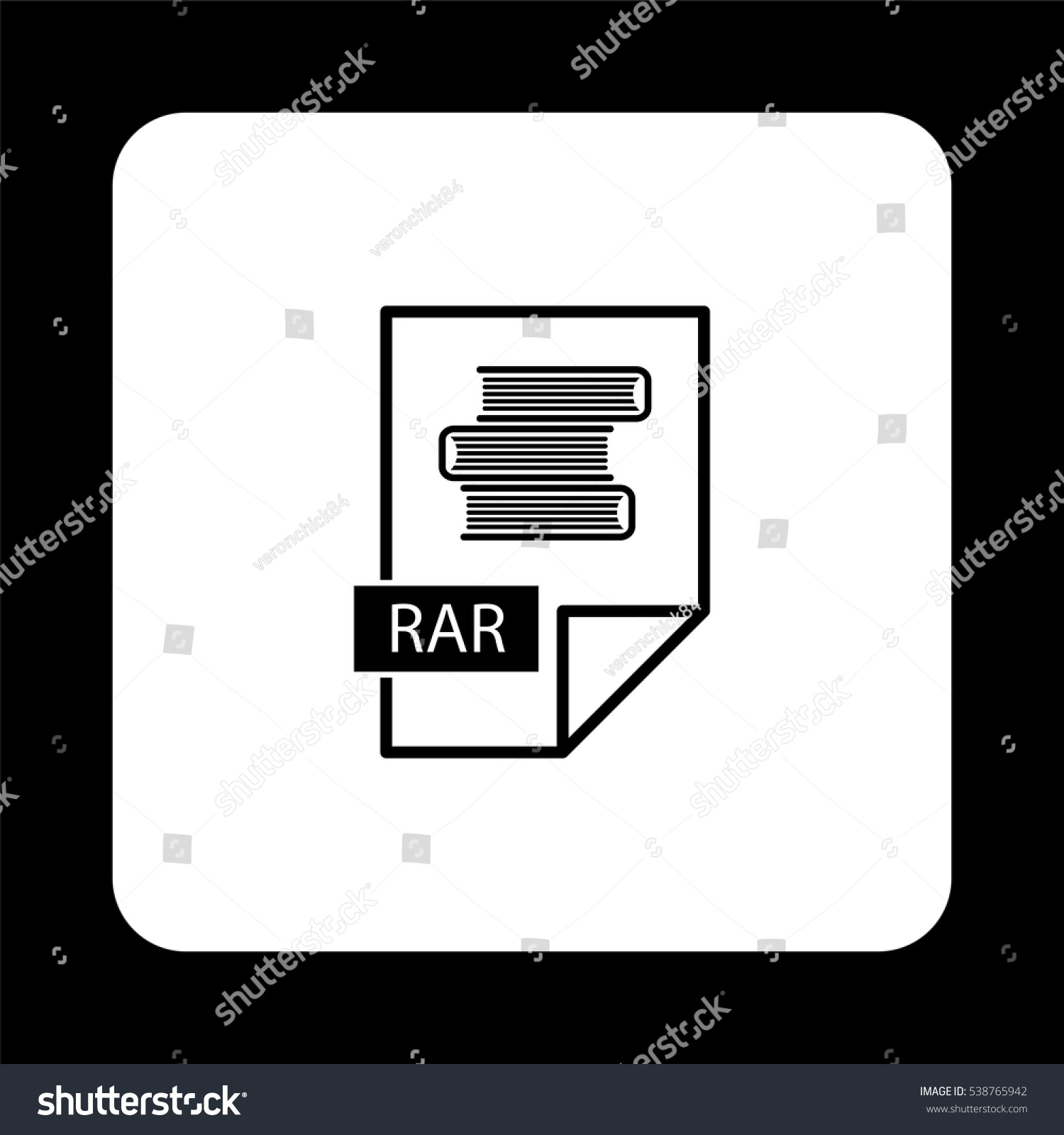 Rar Icon Black Vector Icon Stock Vector (Royalty Free) 538765942 ...