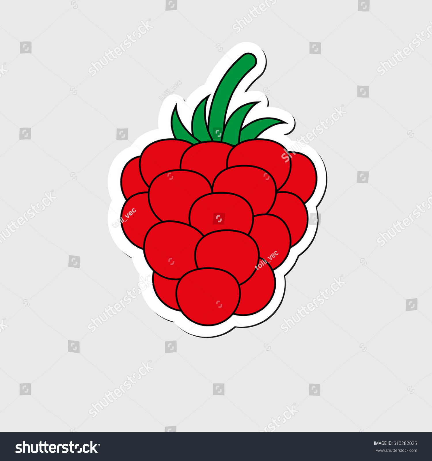 Raspberries Cartoon Vector Stock Vector (Royalty Free) 610282025 ...