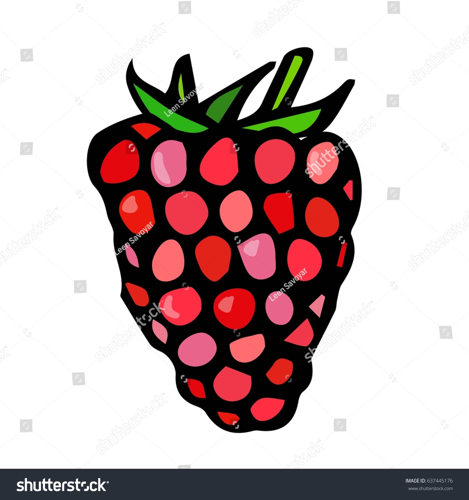 Raspberry Doodle Style Vector Sketch Isolated Stock Vector (Royalty ...