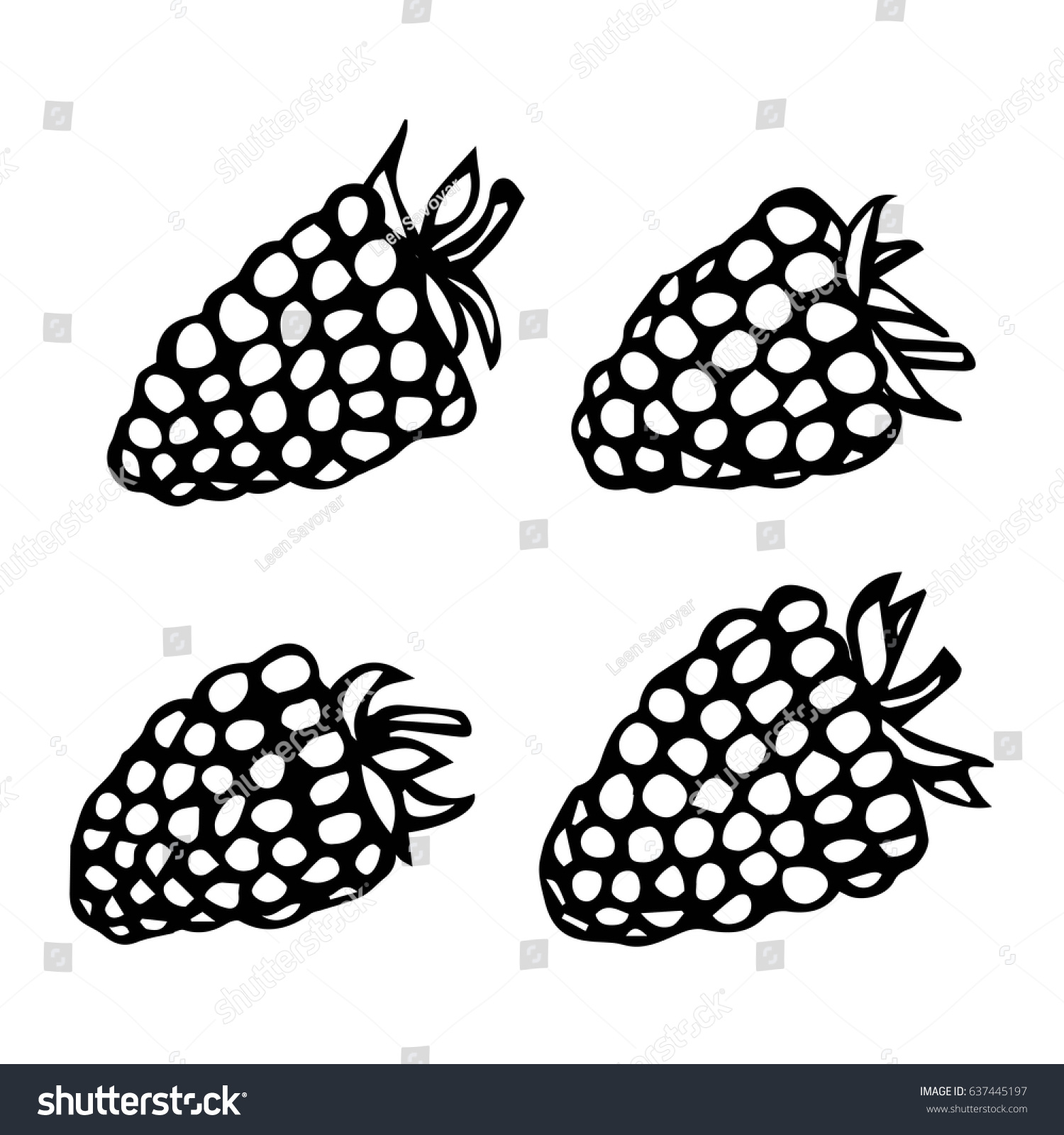 Raspberry Doodle Style Vector Sketch Isolated Stock Vector (Royalty ...