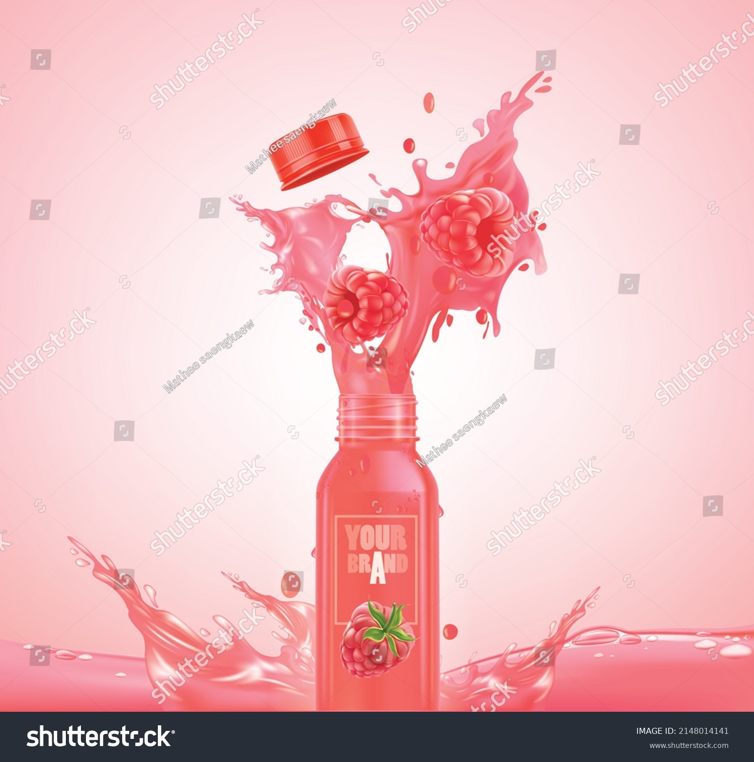 Raspberry Fruit Bottle Design Raspberry Fruit Stock Vector (Royalty ...