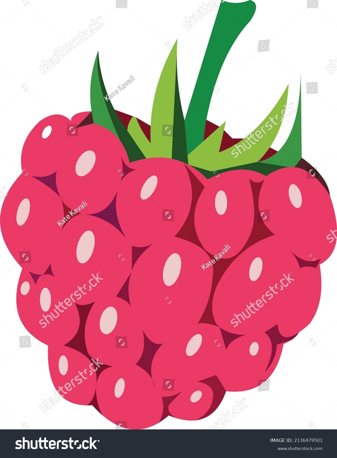 Raspberry Leaf Raspberry Icon Clipart Raspberry Stock Vector (Royalty ...