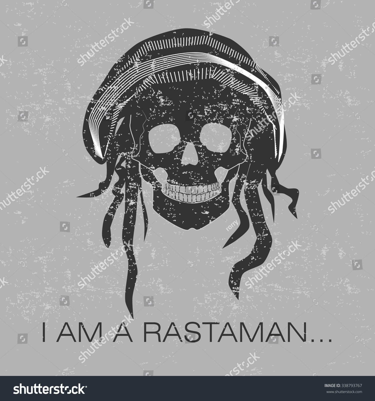 Rasta Skull Stock Vector (Royalty Free) 338793767