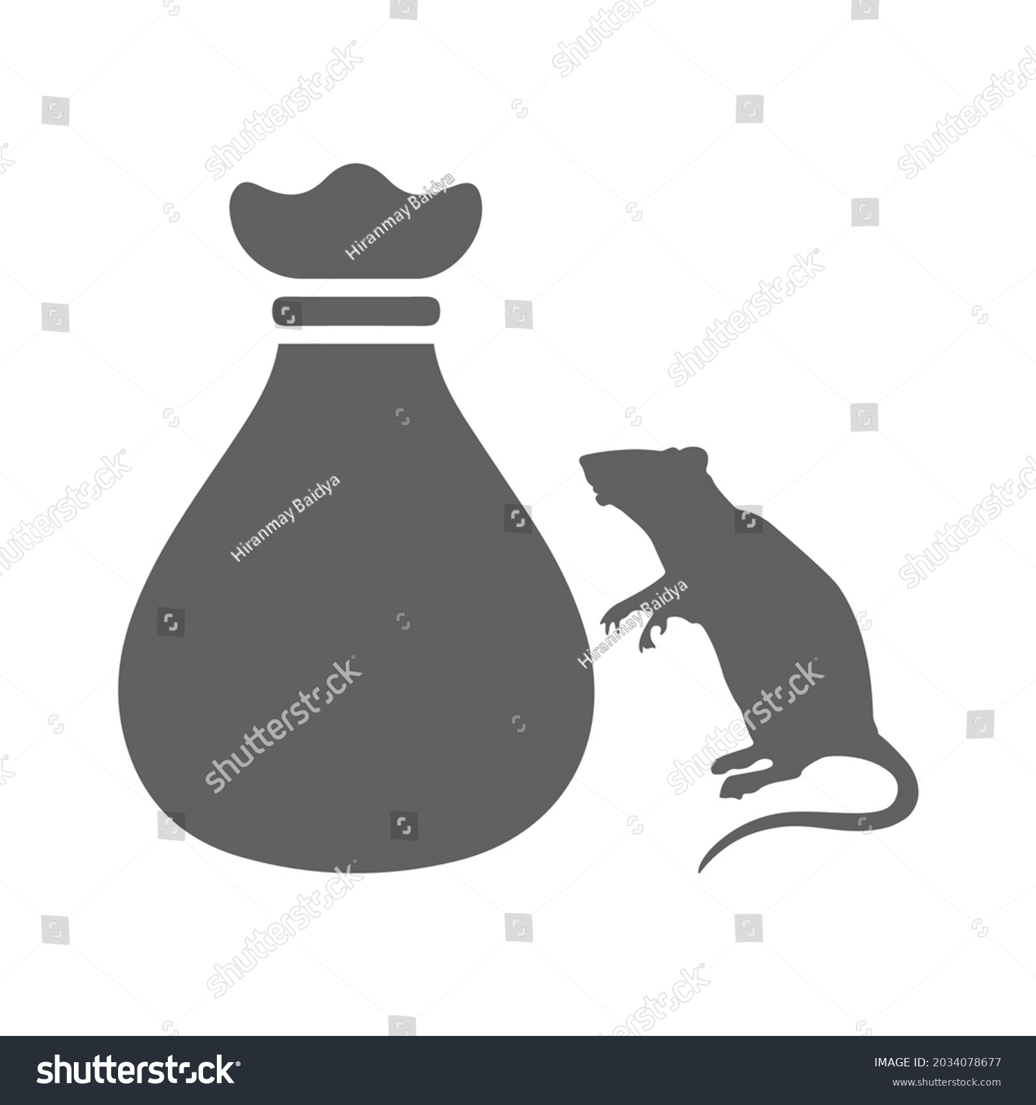 Rat Damage Crop Icon Gray Vector Stock Vector (Royalty Free) 2034078677 ...
