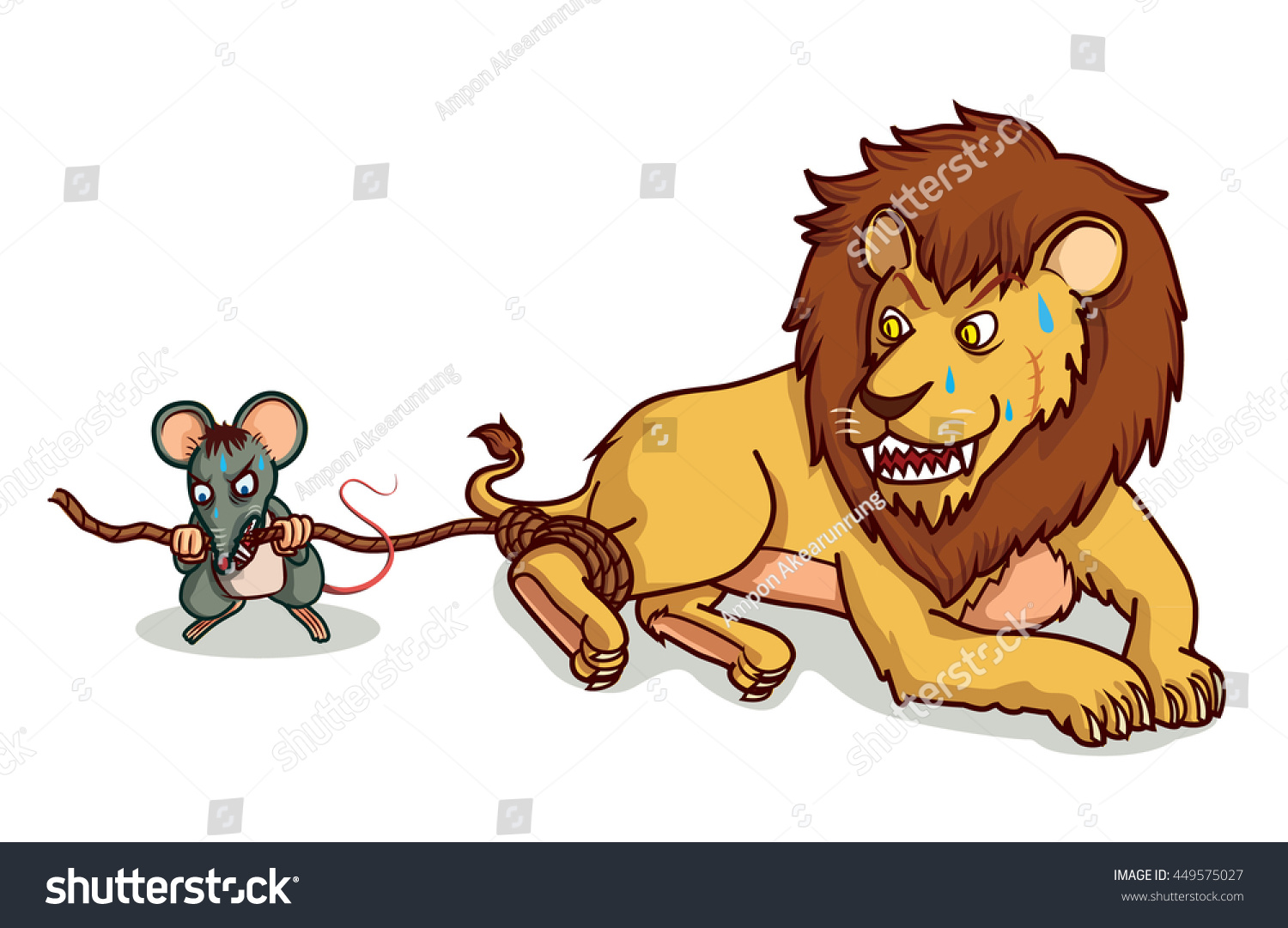 Rat Help Lion Trap By Bite Stock Vector (Royalty Free) 449575027 ...