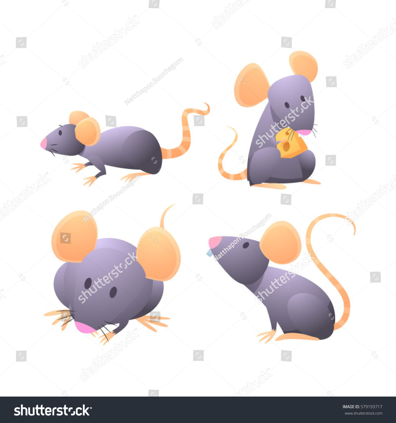 Rat Mouse Cartoons Set 2 Stock Vector (Royalty Free) 579193717 ...