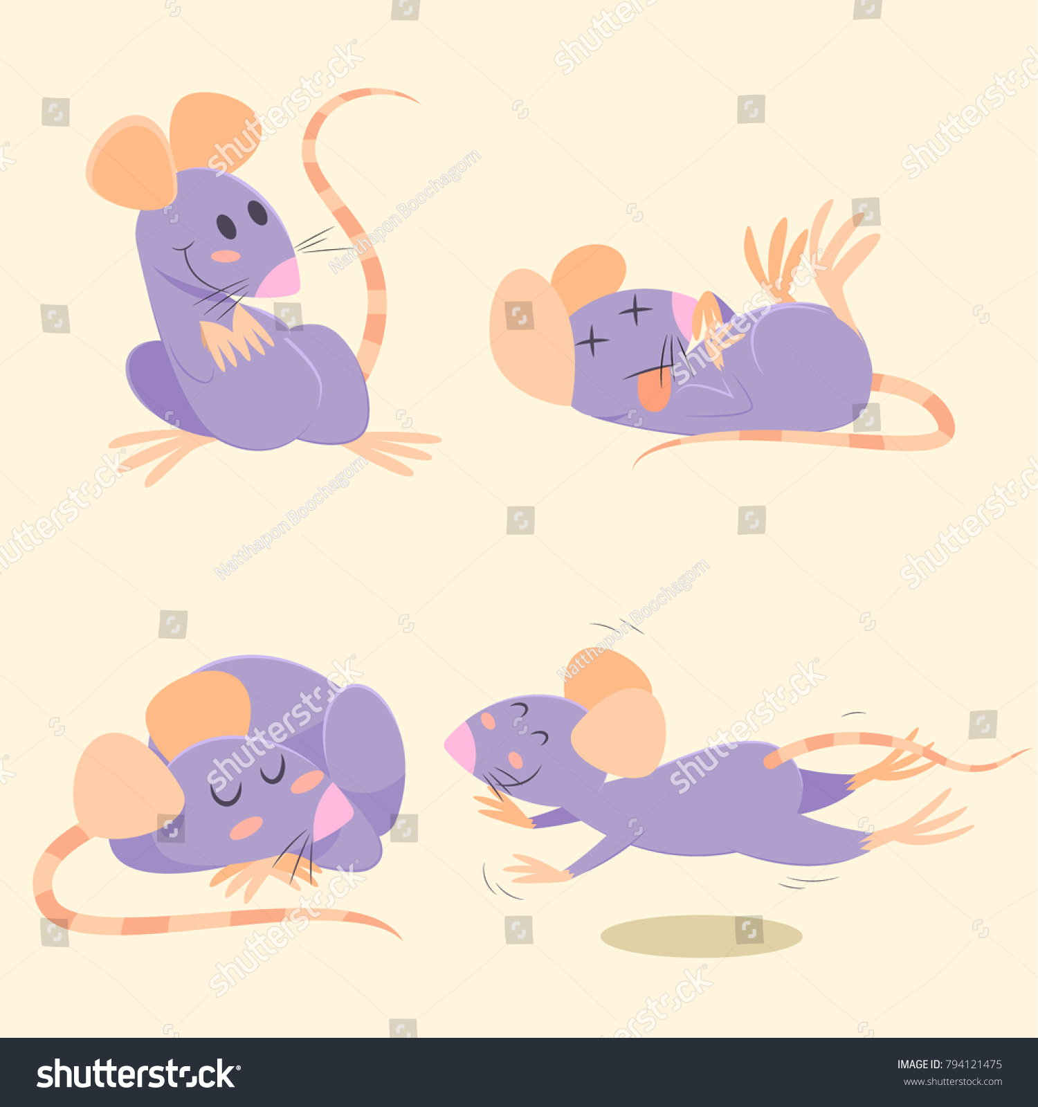 Rat Mouse Cartoons Set Stock Vector (Royalty Free) 794121475