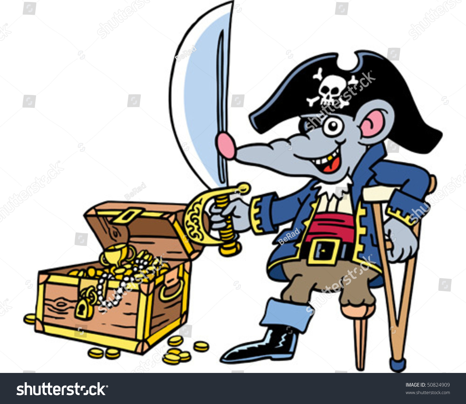 Rat Pirate Stock Vector Illustration 50824909 : Shutterstock