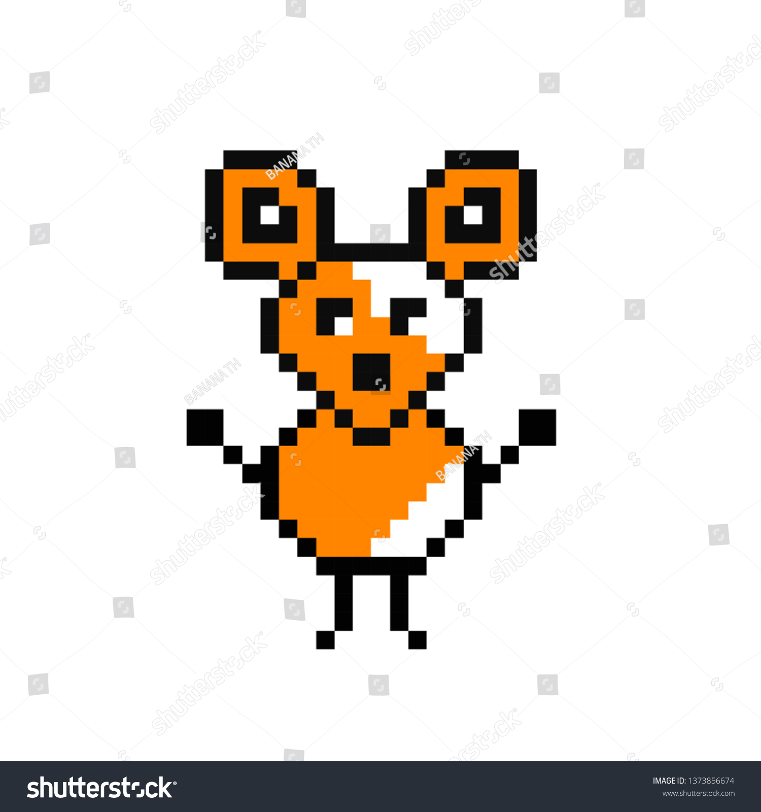 Rat Pixel Art Stock Vector (Royalty Free) 1373856674 | Shutterstock