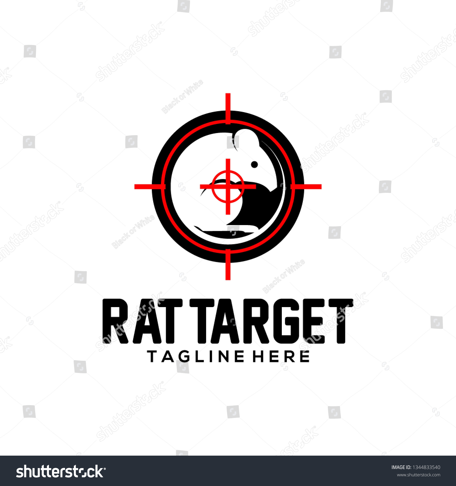 Rat Target Logo Icon Design Stock Vector (Royalty Free) 1344833540