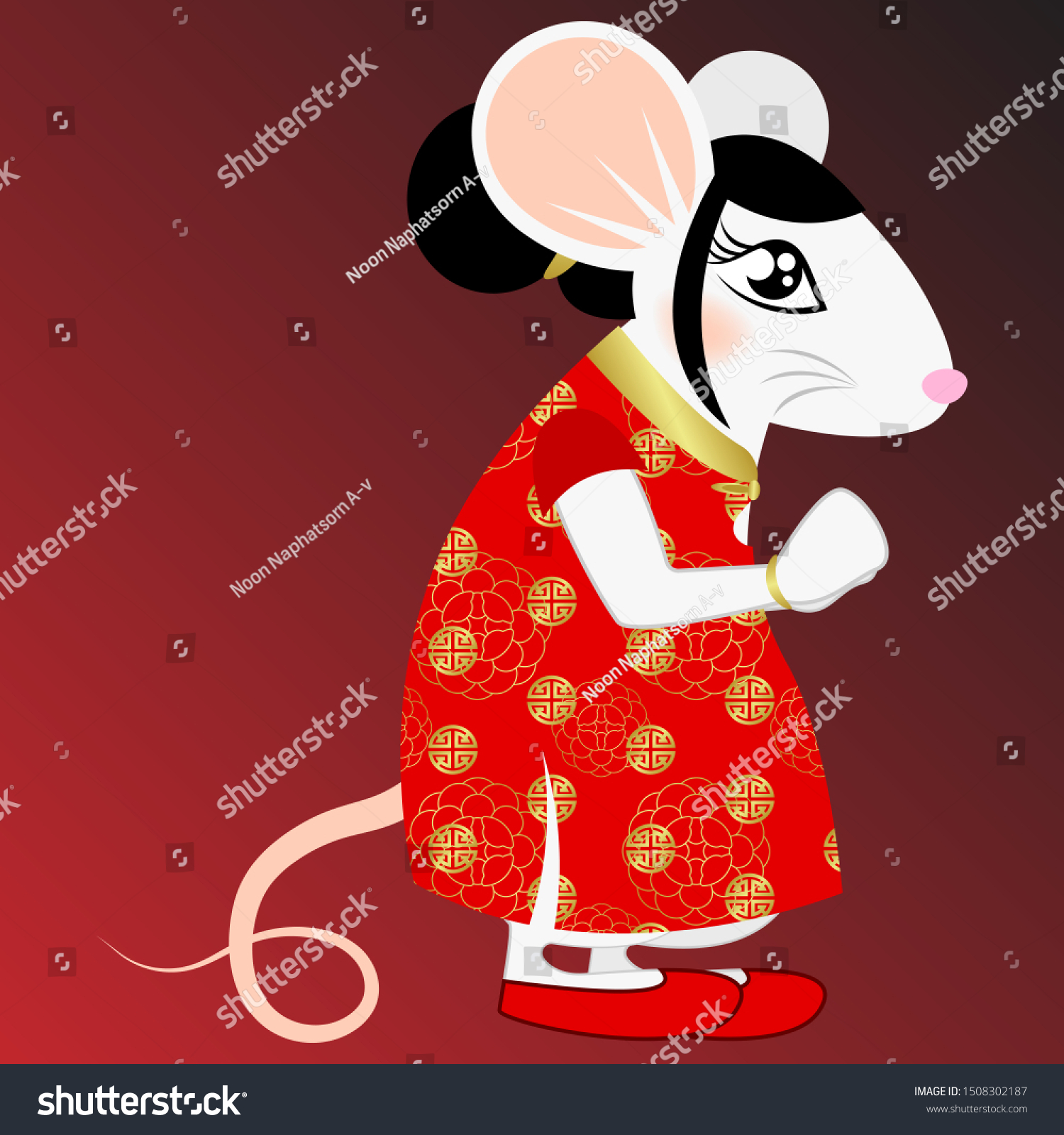 Rat Vector Cartoon Cute Illustration Stock Vector (Royalty Free) 1508302187