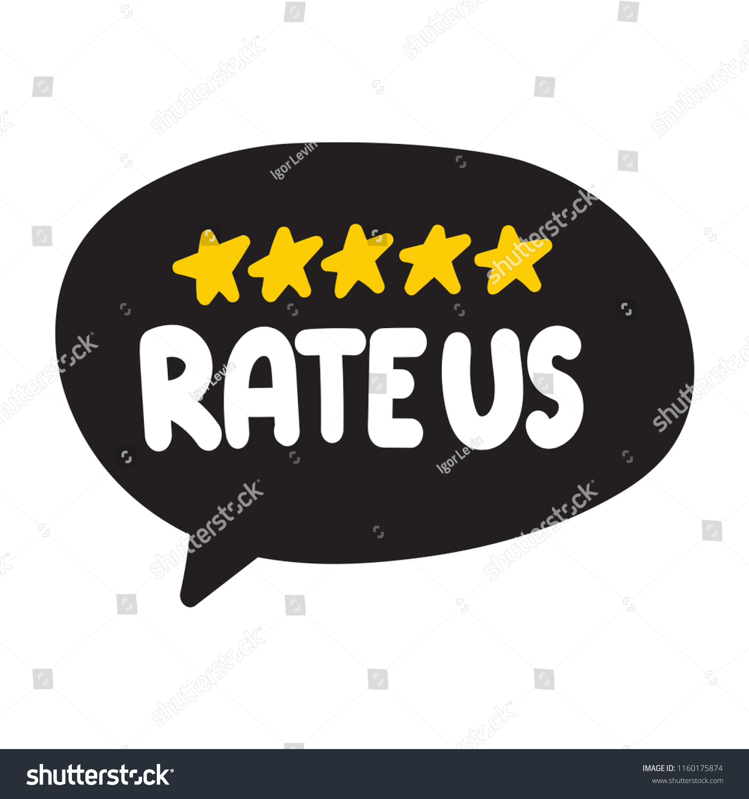 Rate Us Vector Hand Drawn Speech: vector de stock (libre de regalías ...