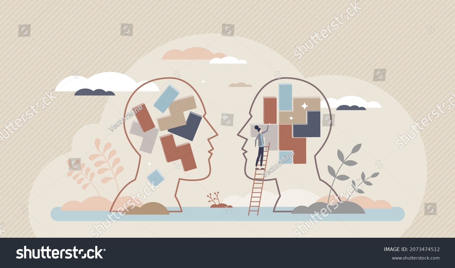 Rationality Logical Thinking Critical Judgment Mind Stock Vector