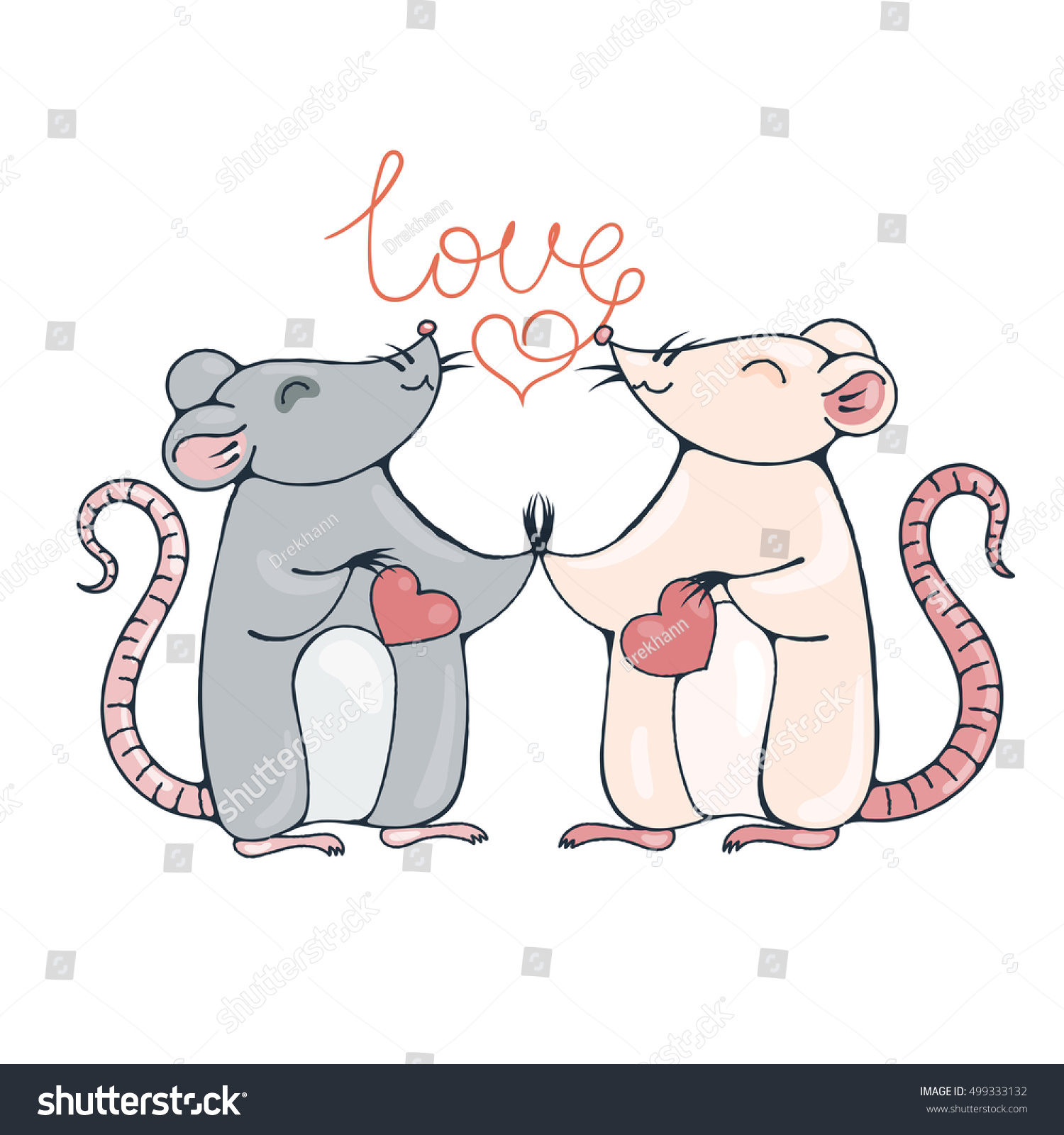 Rats Love Vector Image: vector de stock (libre de regalías) 499333132 ...