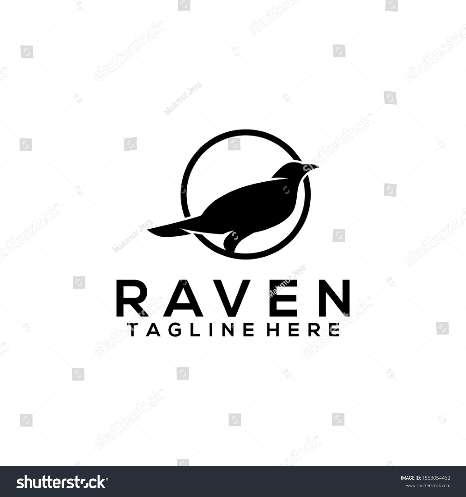 Raven Bird Logo Template Vector Stock Vector (Royalty Free) 1553054462