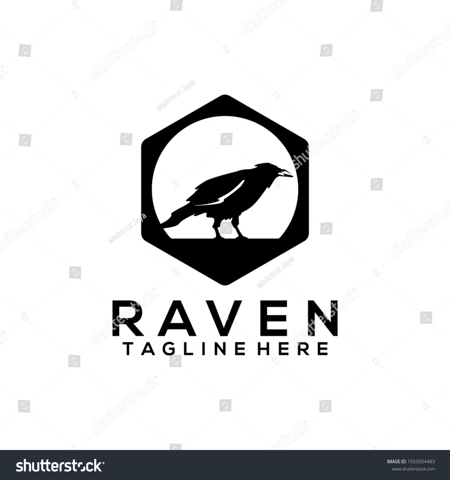 Raven Bird Logo Template Vector Stock Vector (Royalty Free) 1553054483