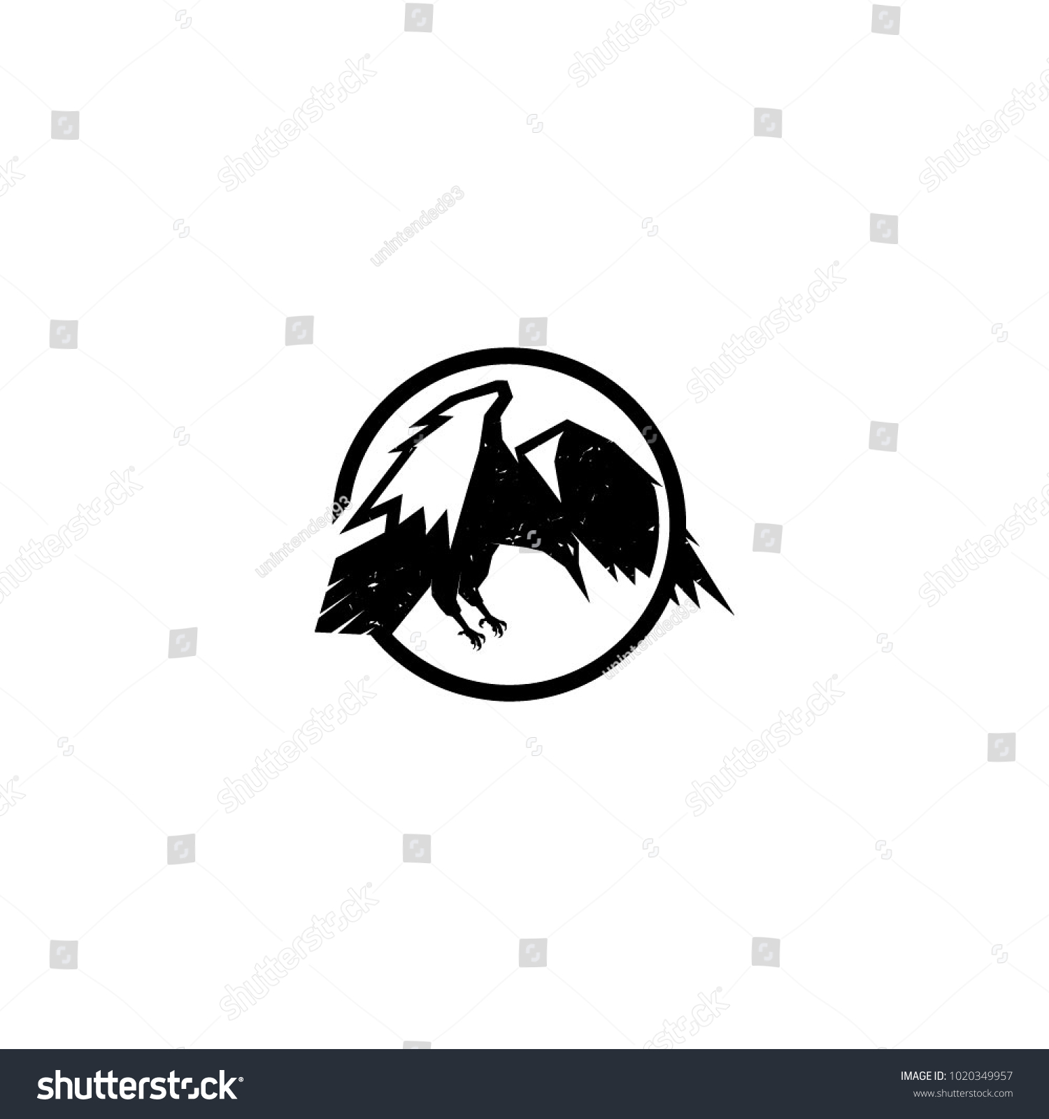 Raven Circle Logo Vector Stock Vector (Royalty Free) 1020349957
