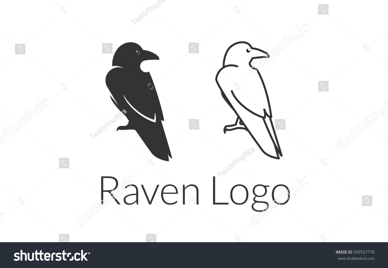 Raven Crow Logo Template Stock Vector (Royalty Free) 769557778