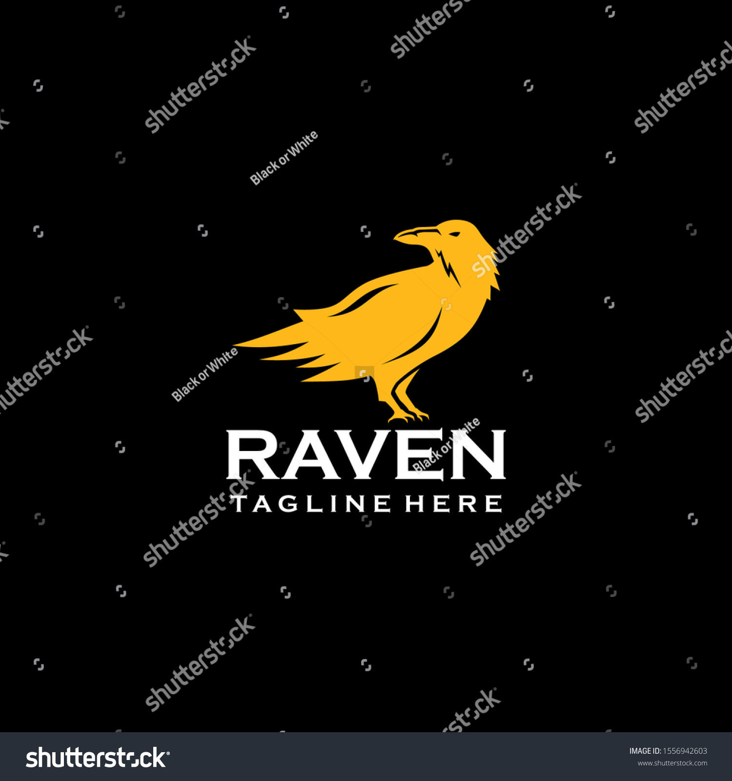 Raven Logo Design Vector Template Stock Vector (Royalty Free ...