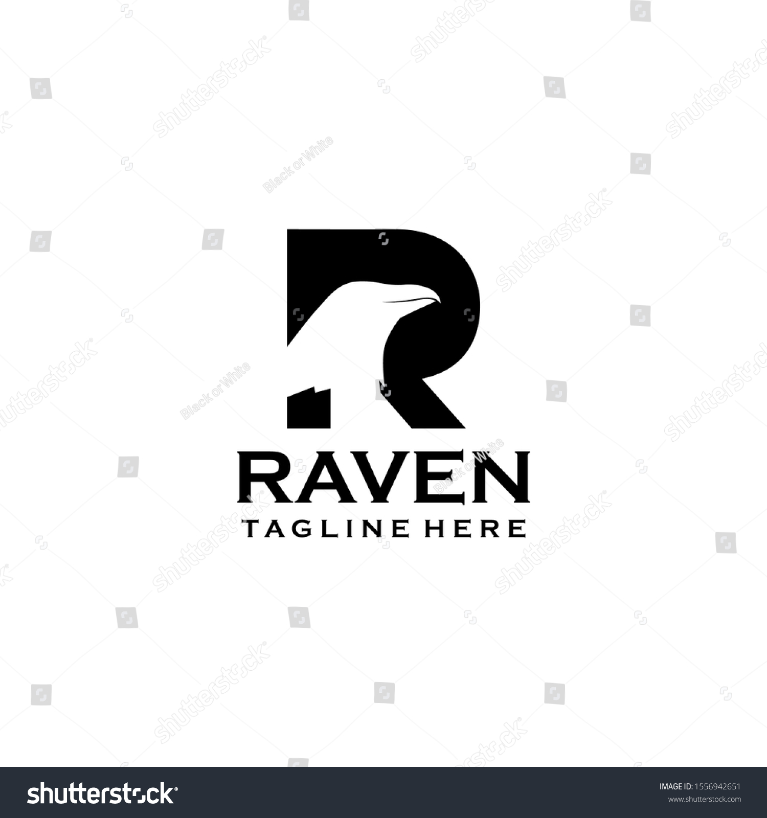 Raven Logo Design Vector Template: เวกเตอร์สต็อก (ปลอดค่าลิขสิทธิ์ ...