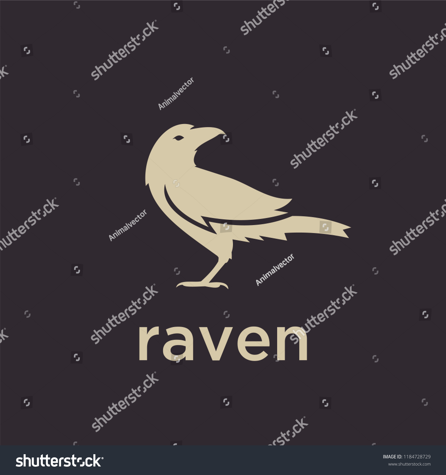 Raven Logo Icon Designs Vector Stock Vector (Royalty Free) 1184728729