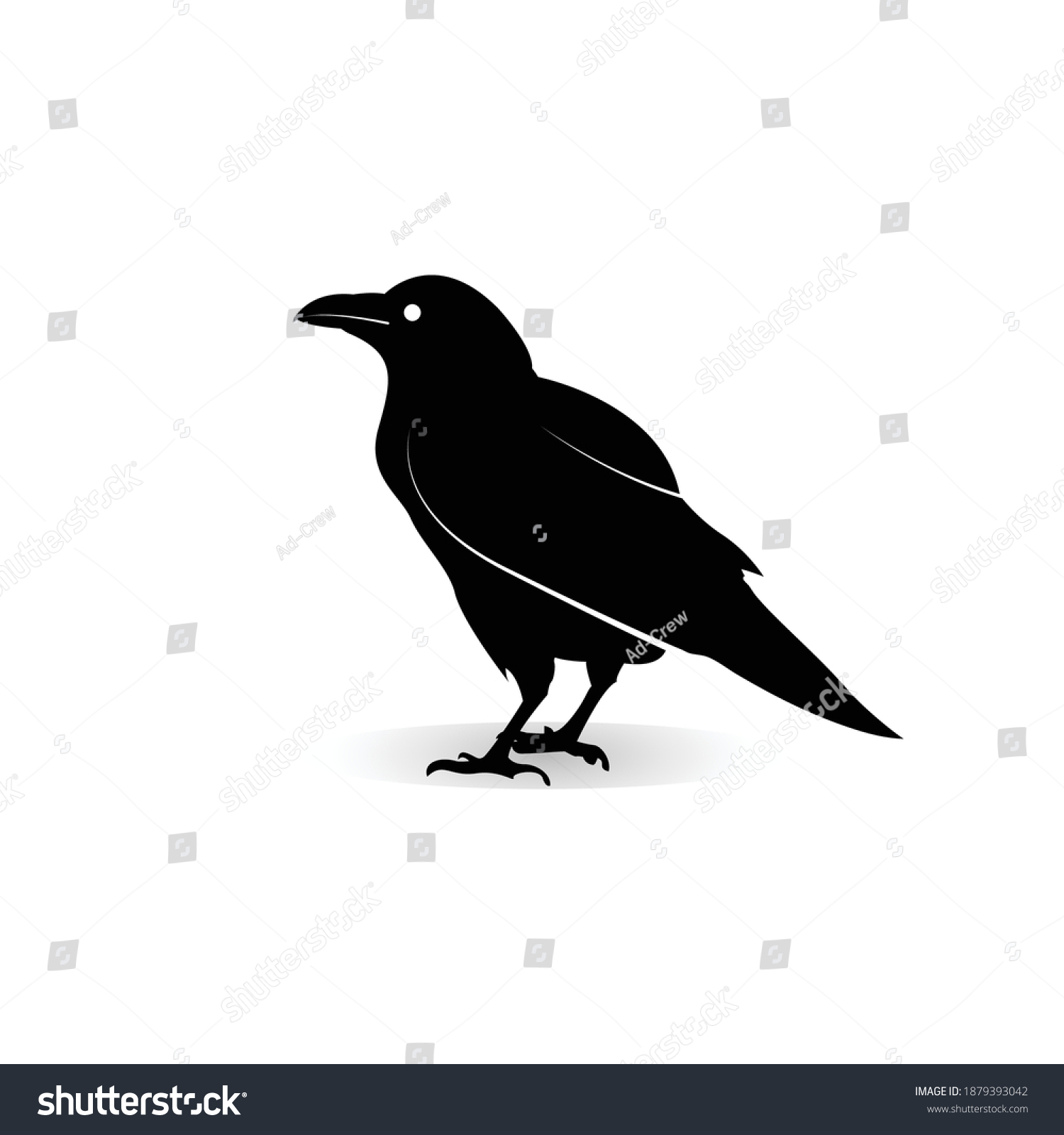 Raven Logo Icon Vector Design Template Stock Vector (Royalty Free ...