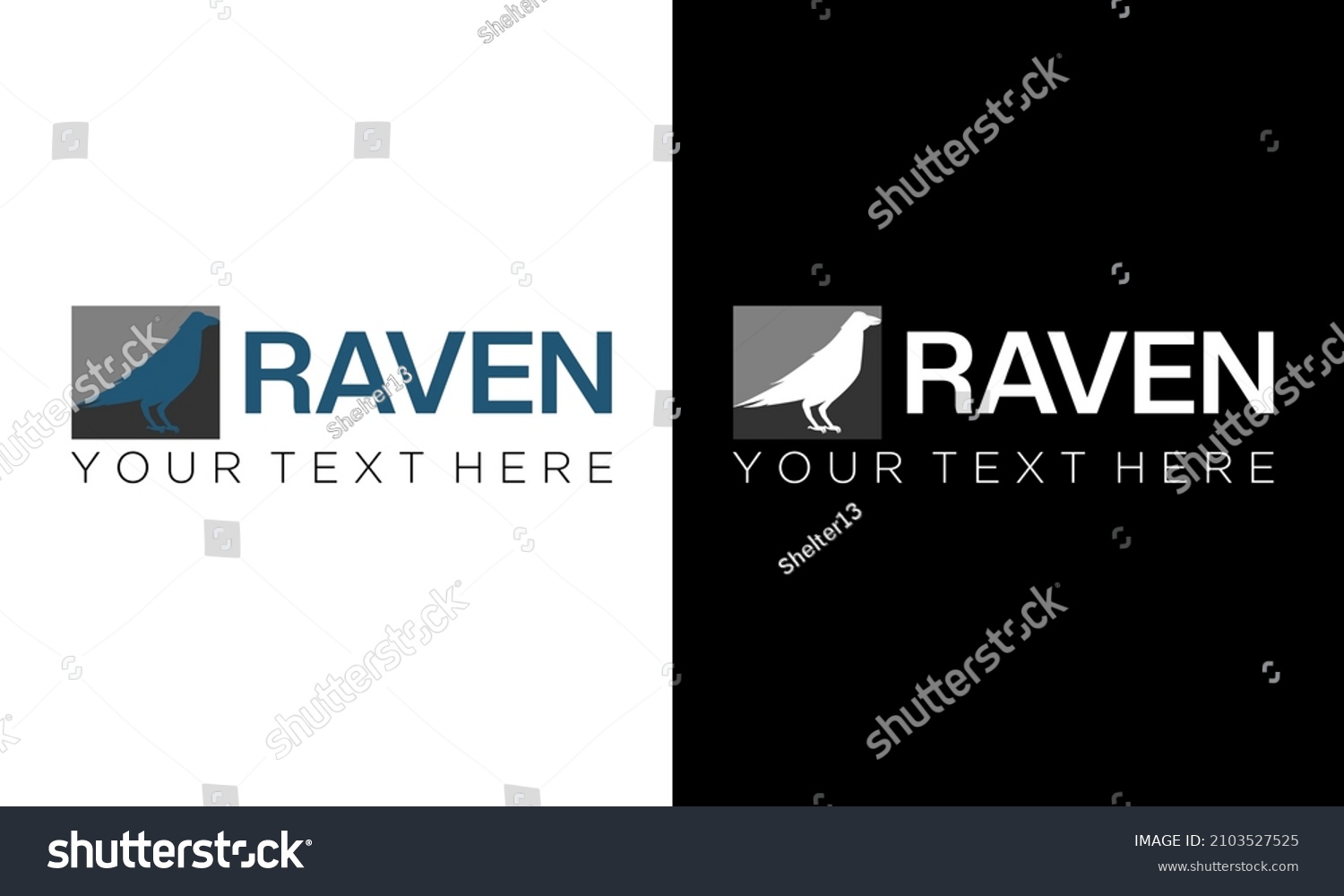 Raven Logo Template Design Vector Stock Vector (Royalty Free ...