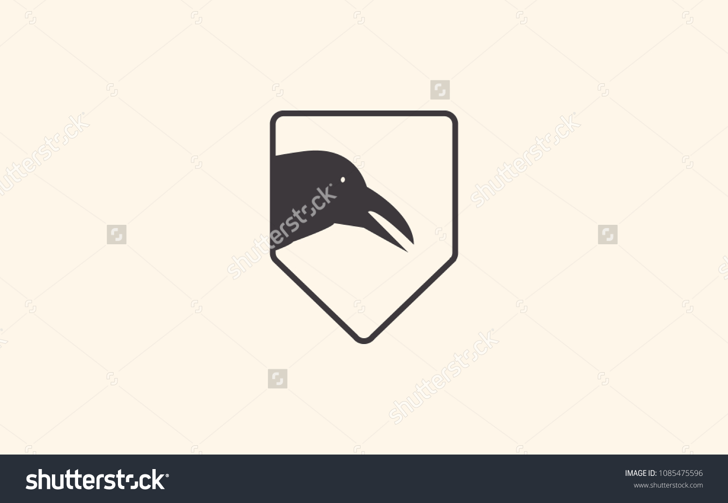 Raven Shield Logo Design Template Stock Vector (Royalty Free) 1085475596