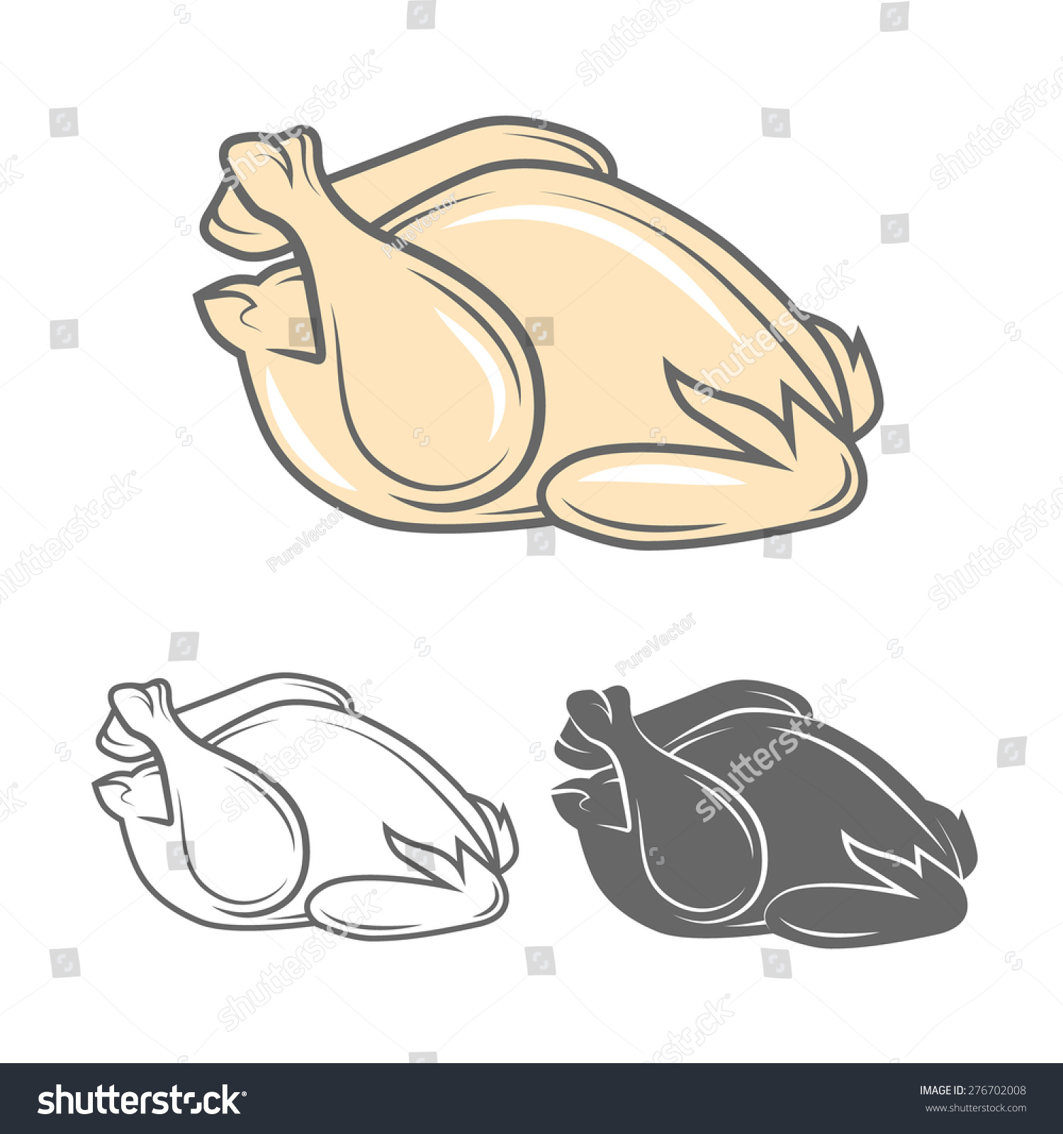 Raw Chicken Vector Illustration Stock Vector (Royalty Free) 276702008 ...