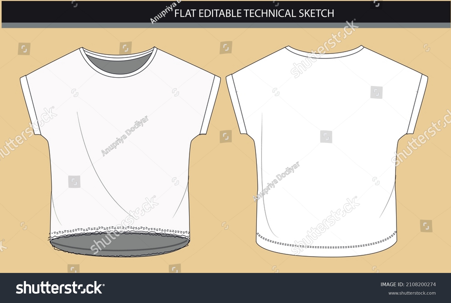 Raw Edge Hem Top Vector File Stock Vector (Royalty Free) 2108200274 ...